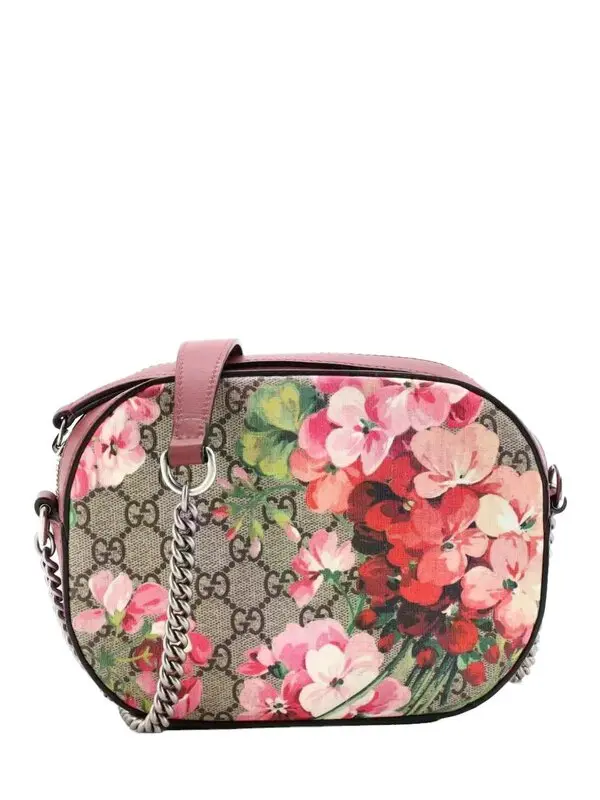 Gucci Chain Blooms Print Gg Coated Canvas Mini Crossbody Bag - Brown