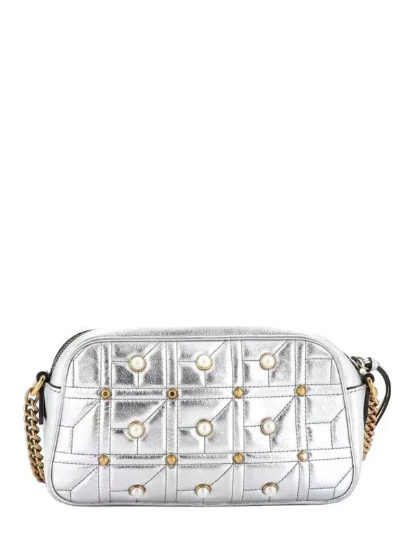 Gucci Pearly Gg Marmont Shoulder Bag - Silver