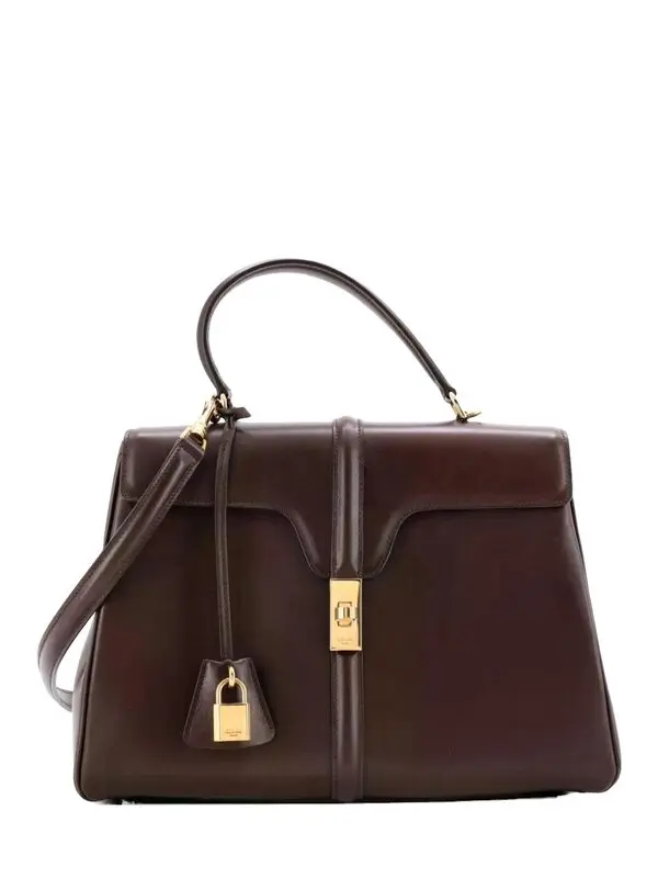 Celine 16 Top Handle Bag Smooth Calfskin Medium Satchel - Brown
