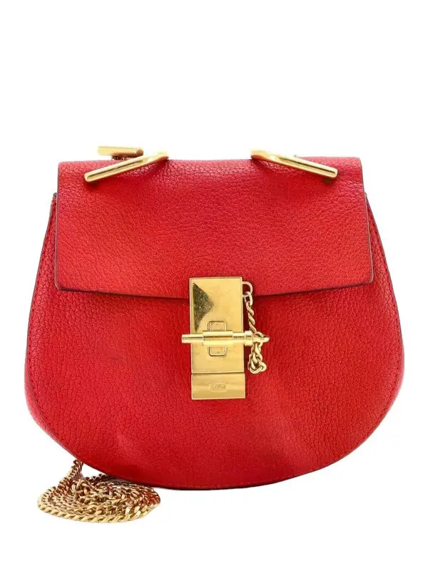 Chloé Drew Leather Mini Crossbody Bag - Red