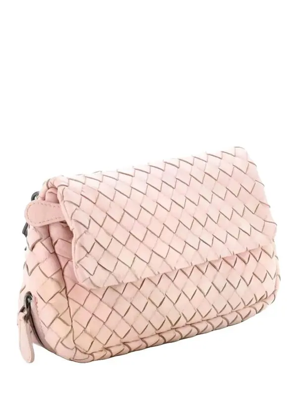 Bottega Veneta Expandable Chain Intrecciato Nappa Small Crossbody Bag - Pink