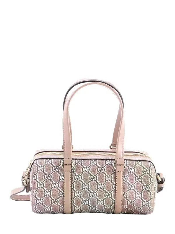 Gucci Convertible Duffle Shoulder Bag Gg Shadow Coated Canvas Small - Brown