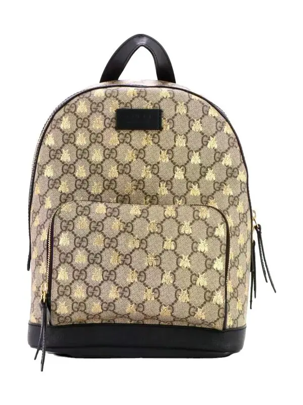 Gucci Printed Gg Coated Canvas Small Backpack - Brown