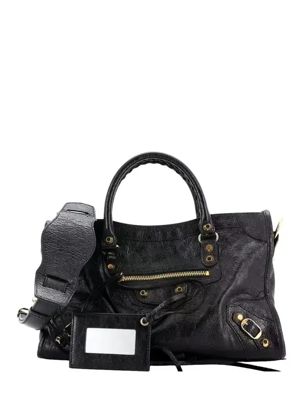 Balenciaga City Classic Studded Leather Bag - Black