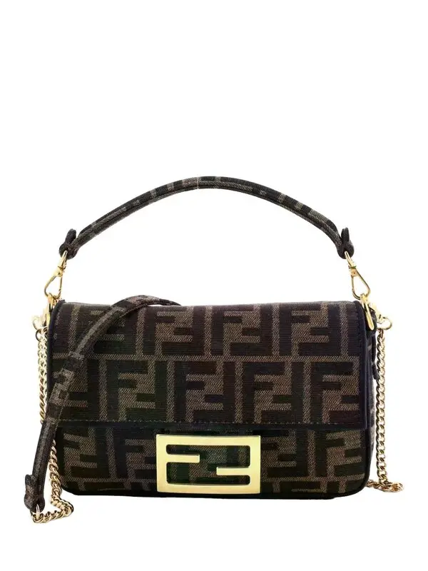 Fendi Zucca Canvas Baguette Nm Mini Crossbody Bag - Brown