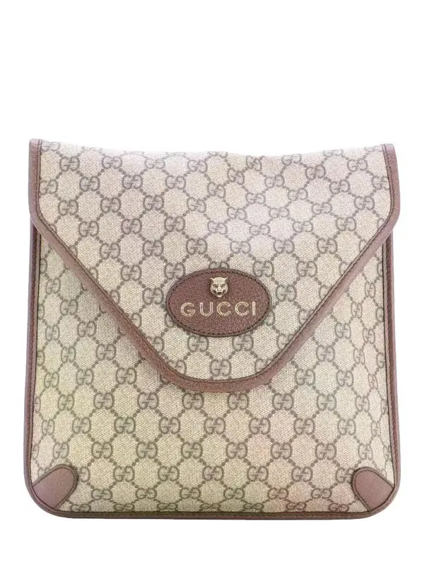 Gucci Neo Vintage Envelope Messenger Gg Coated Canvas Medium Crossbody Bag - Brown