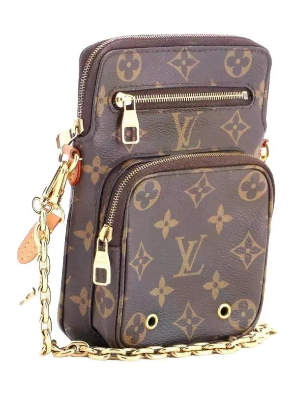 LOUIS VUITTON Monogram Canvas Utility Phone Sleeve Crossbody Bag - Brown
