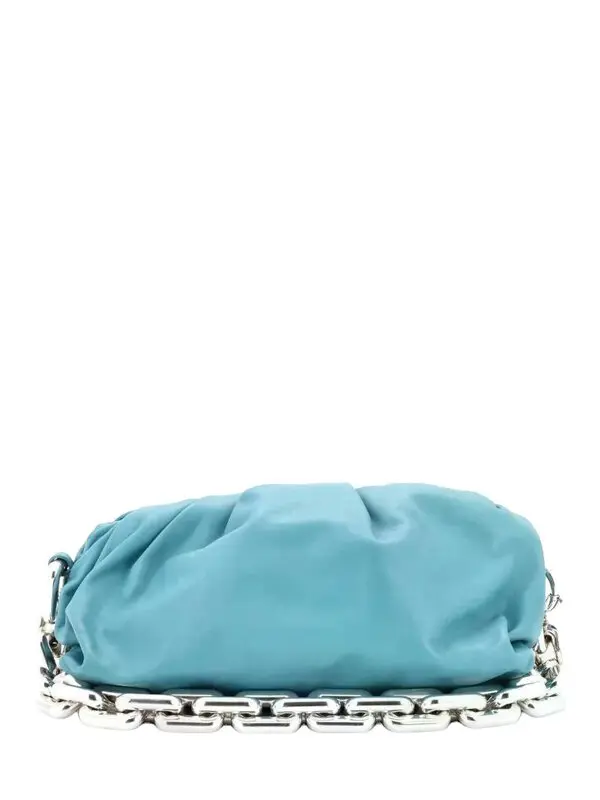 Bottega Veneta The Chain Pouch Leather Shoulder Bag - Blue