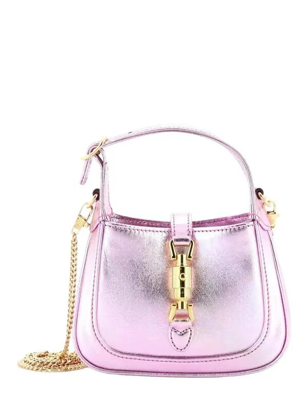 Gucci Jackie 1961 Chain Leather Super Mini Hobo Bag - Metallic