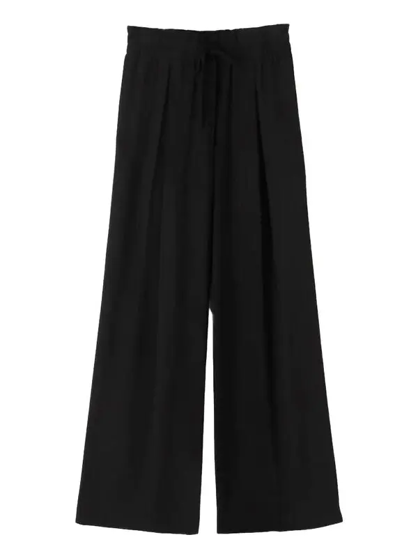 JAMES PERSE Soft-matte Pleated Trousers - Black