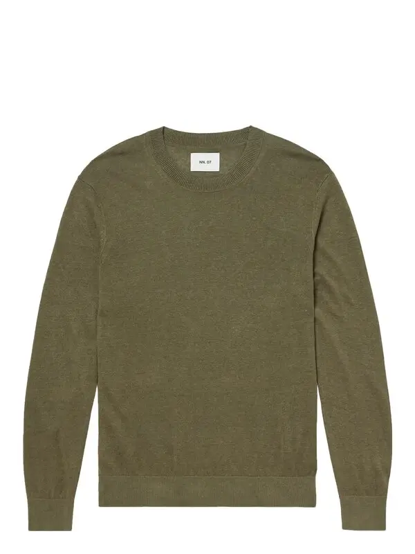 Nn07 Ted 60058 Linen Sweater - Green