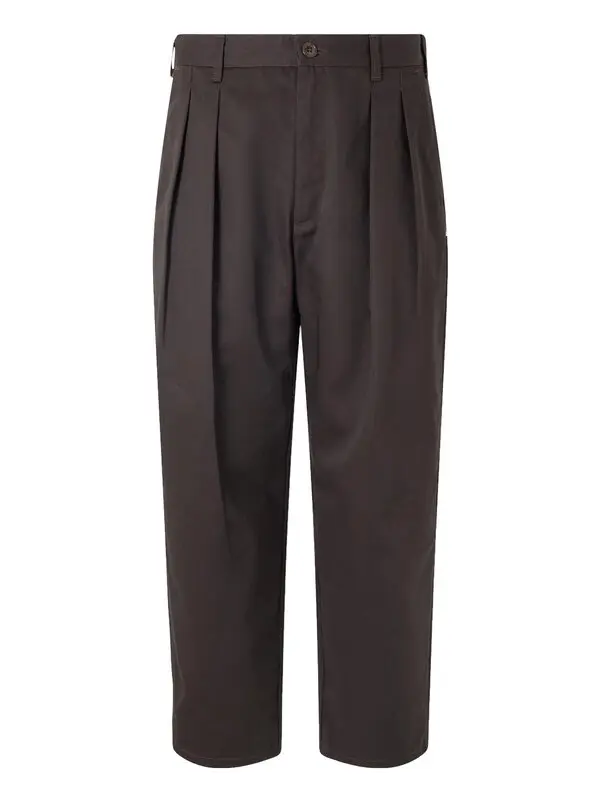 WTAPS Straight-leg Pleated Twill Trousers - Brown