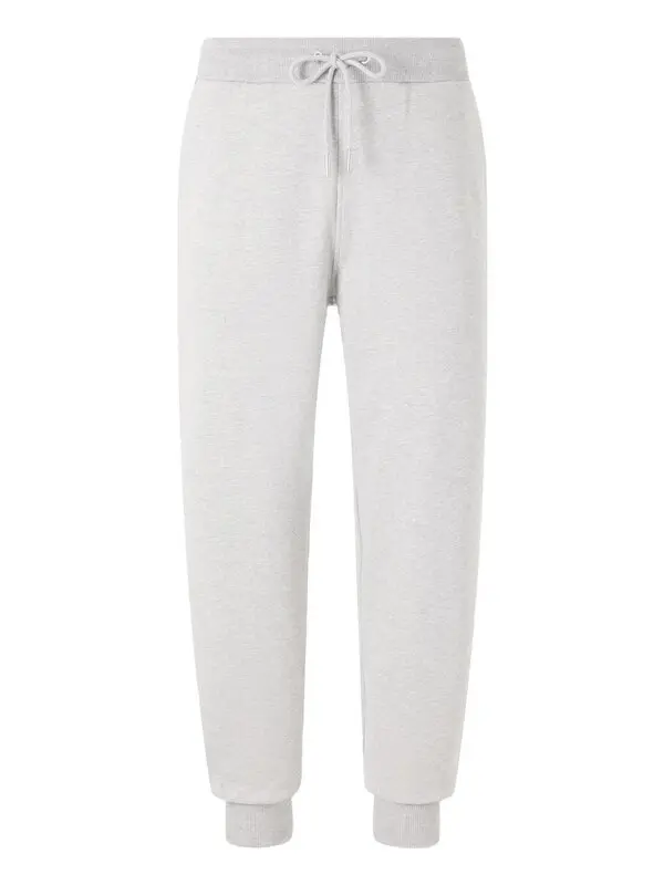 AMI Paris Logo-embroidered Cotton-french Terry Sweatpants - Gray