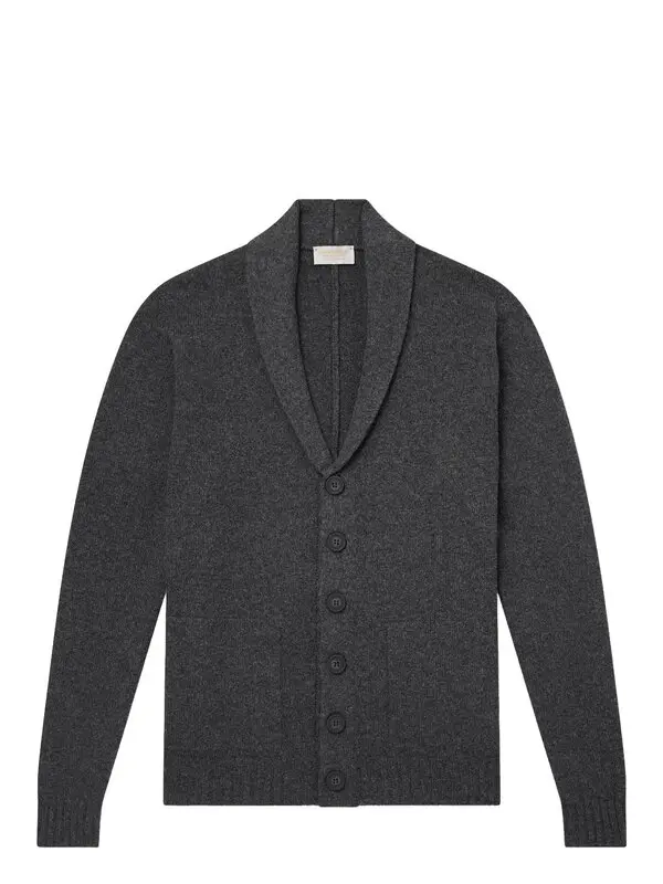 John Smedley Shawl Collar Recycled Cashmere And Merino Wool-blend Cardigan - Gray