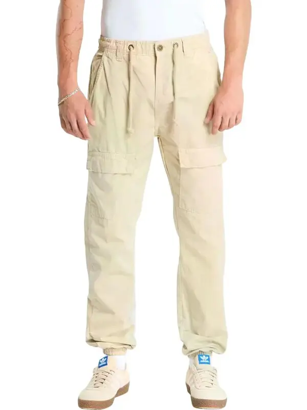 URBAN CLASSICS Elasticated Waistband Cargo Trousers - Neutrals