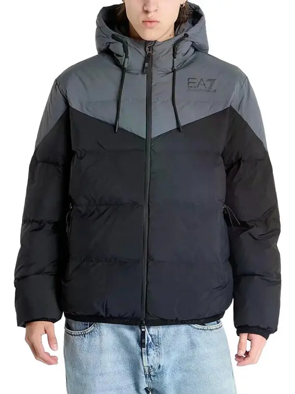 EA7 Padded Hooded Jacket - Black
