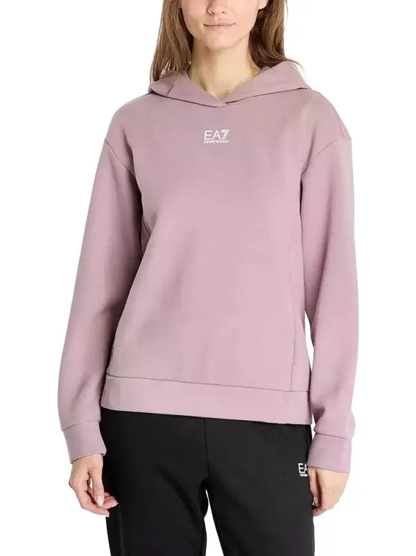 EA7 Logo-print Hoodie - Pink
