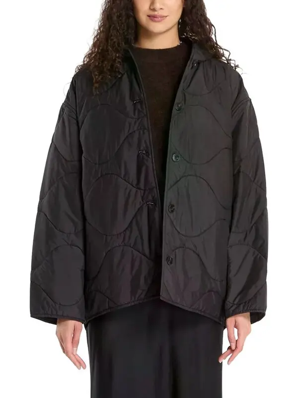 SAMSOE SAMSOE Sadonna Quilted Buttoned Jacket With Hood - Black