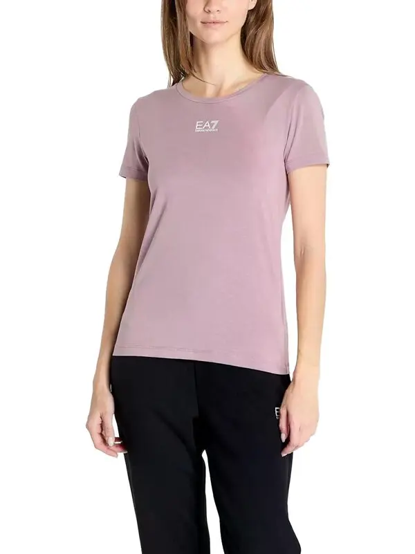 EA7 Logo Print Crewneck T-shirt - Pink