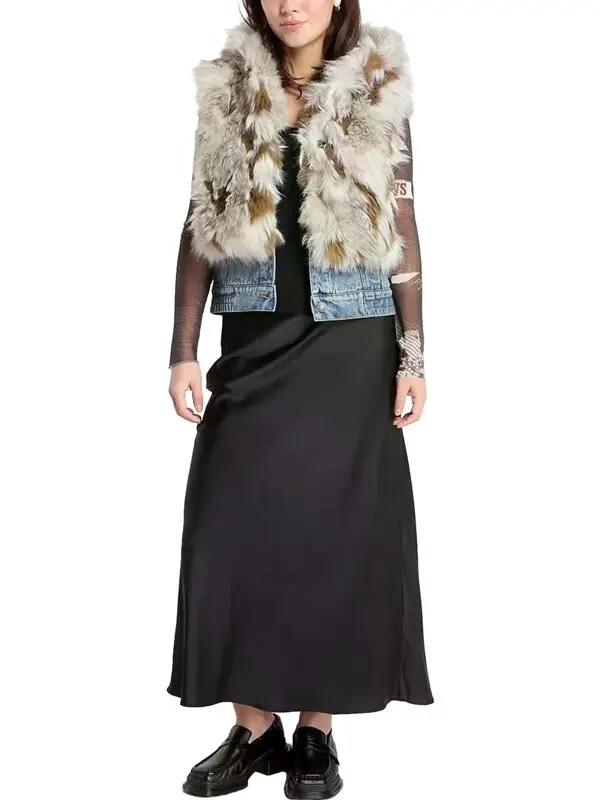 Desigual Faux-fur Paneled Gilet - Brown