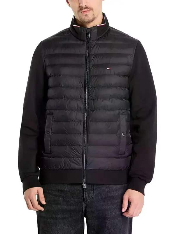 Tommy Hilfiger Quilted Panel Zip-up Jacket - Black