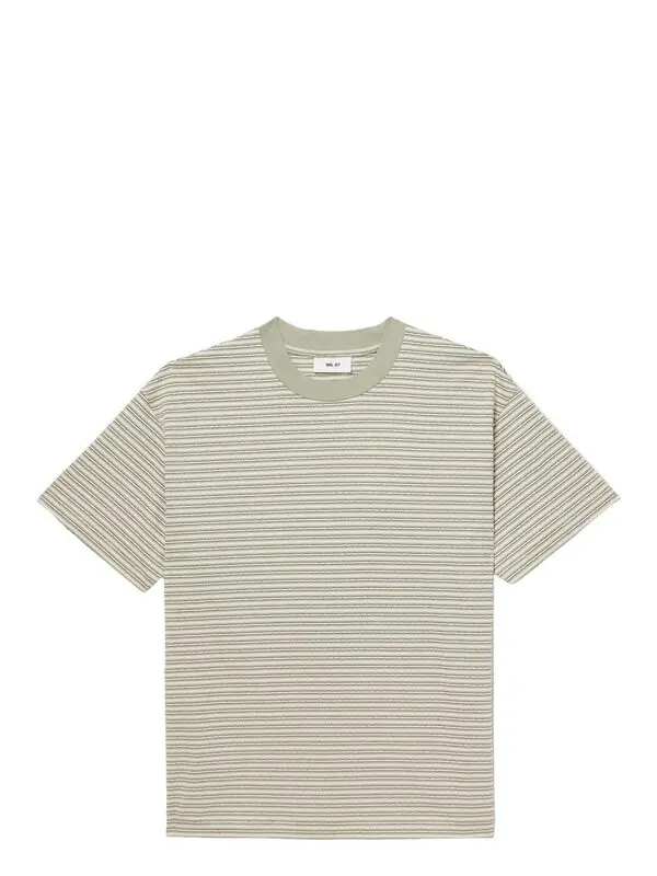 Nn07 Lionel 30046 Striped Cotton-jersey T-shirt - Green