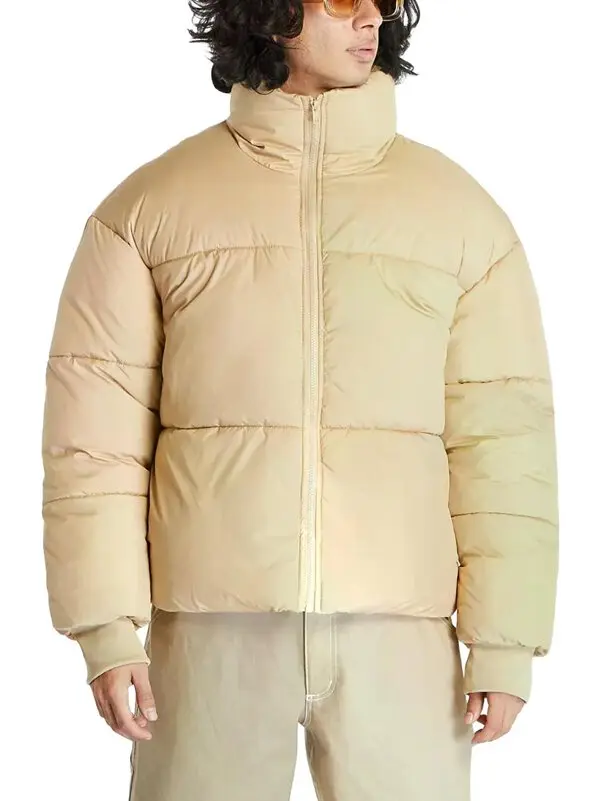 URBAN CLASSICS Zip-up Padded Jacket With Ribbed Cuffs - Neutrals
