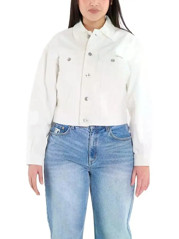 Calvin Klein Patch Spread Collar Jacket - White