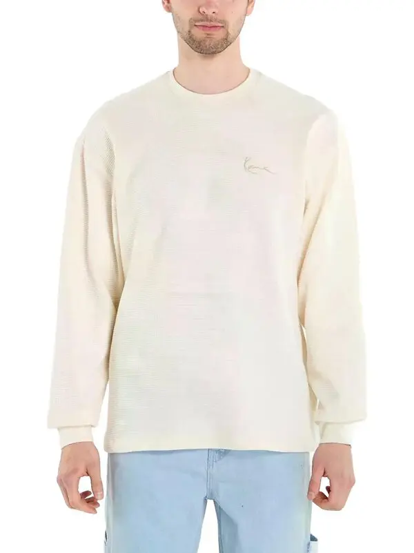 KARL KANI Waffle Knit Long-sleeved T-shirt - Neutrals