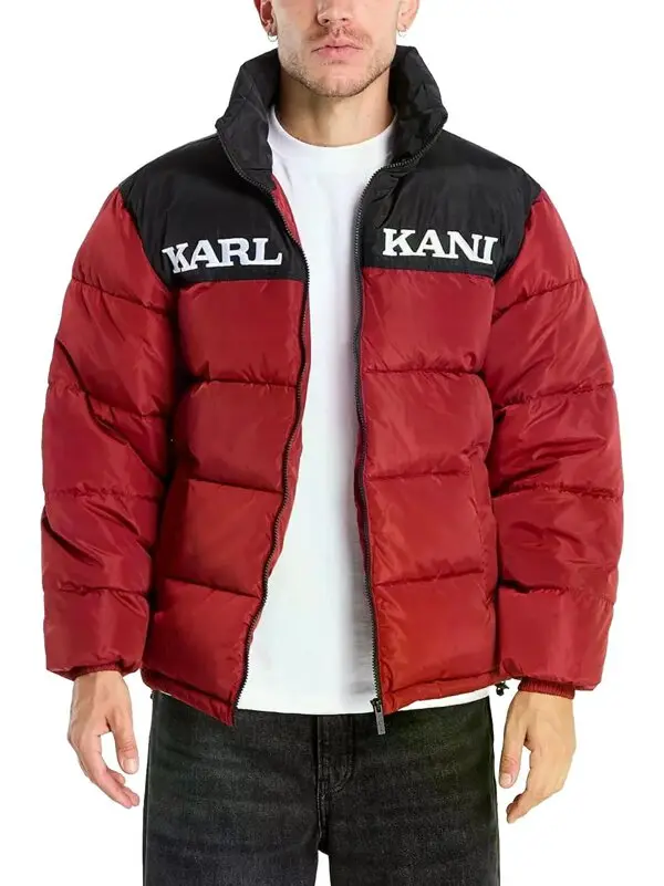 KARL KANI Quilted Logo-print Jacket - Red