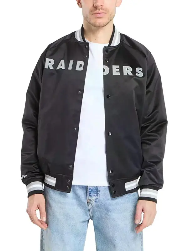 Mitchell & Ness X Nfl Raiders Bomber Jacket - Black
