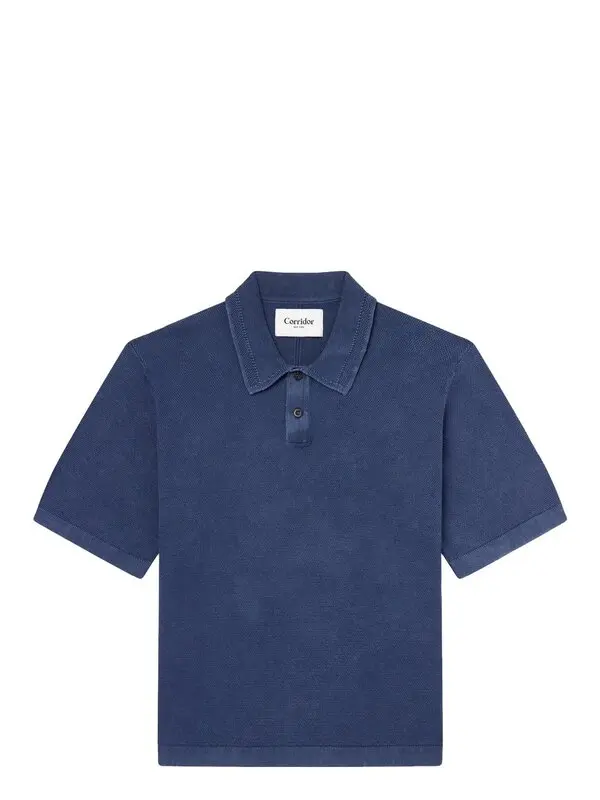 CORRIDOR Cotton-piqué Polo Shirt - Blue