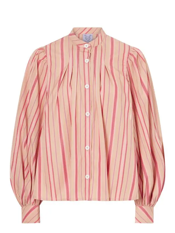 Thierry Colson Yana Striped Cotton-poplin Blouse - Pink