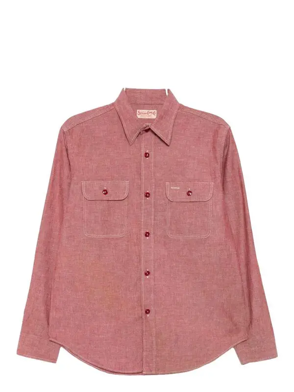 SUGAR CANE JEANS Chambray Shirt - Red