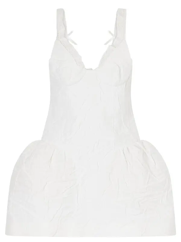 SHUSHU/TONG Lace-trimmed Bustier Mini Dress - White