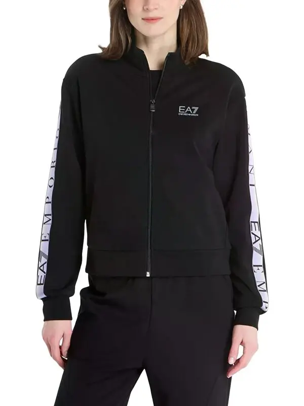 EA7 Natural Vent Zip-up Sweatshirt With Logo Tape - Black