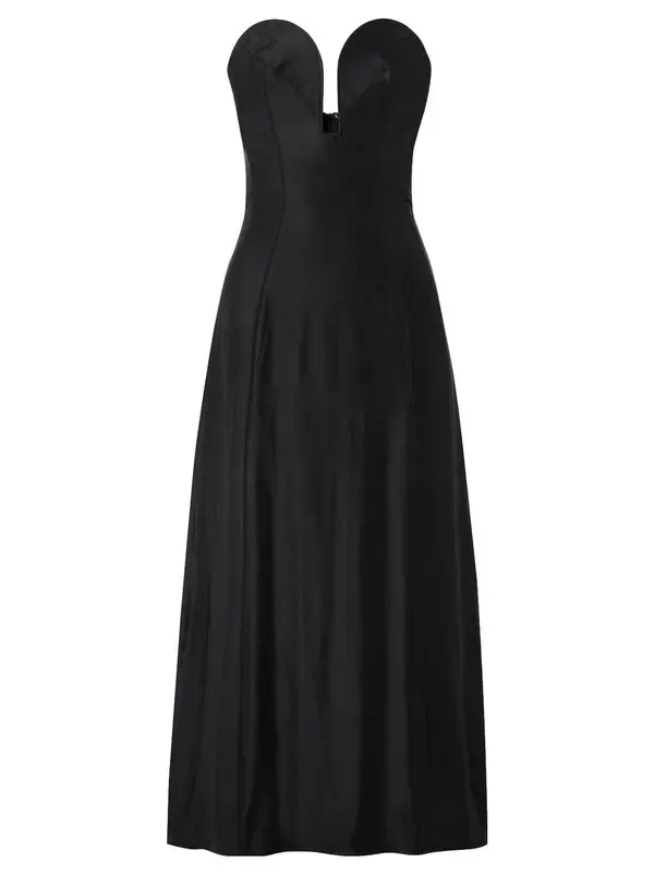 Rabanne Strapless Stretch-jersey Midi Dress - Black