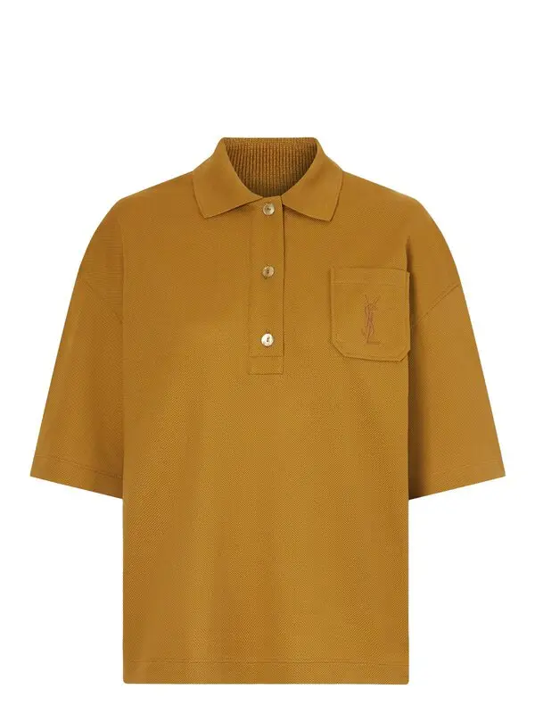 Saint Laurent Cotton-piqué Polo Shirt - Yellow