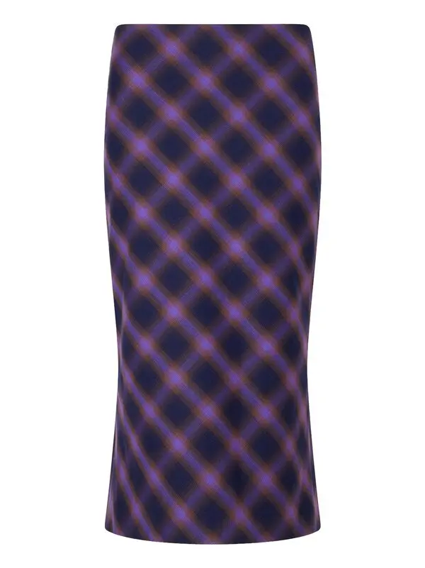 SHUSHU/TONG Checked Cotton-blend Midi Skirt - Purple
