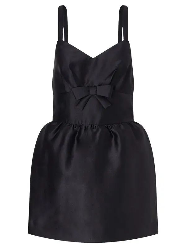 SHUSHU/TONG Bow-detailed Crepe Mini Dress - Black