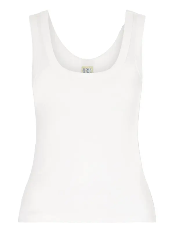 FLORE FLORE Hillie Organic Cotton-jersey Tank Top - White