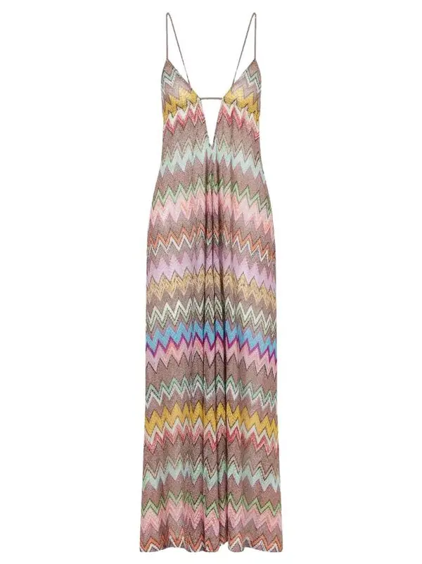Missoni Metallic Striped Crochet-knit Maxi Coverup - Multi