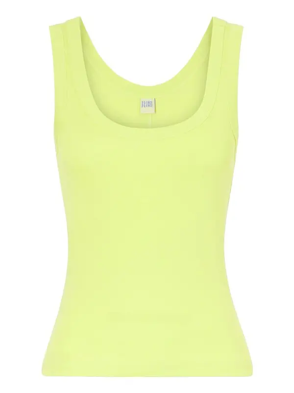 FLORE FLORE Hillie Organic Cotton Ribbed Tank Top - Yellow