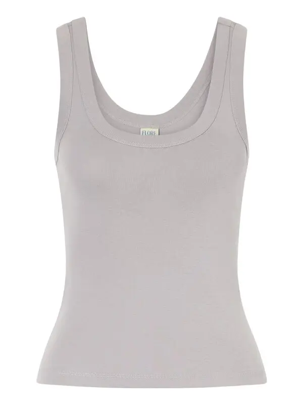 FLORE FLORE Hillie Organic Cotton-jersey Tank - Gray