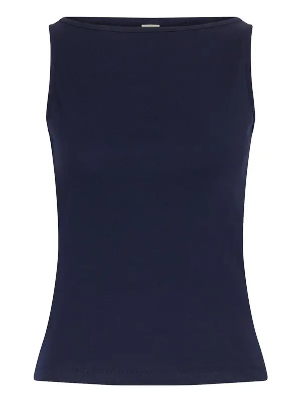 FLORE FLORE Timmi Ribbed Organic Cotton Tank - Navy