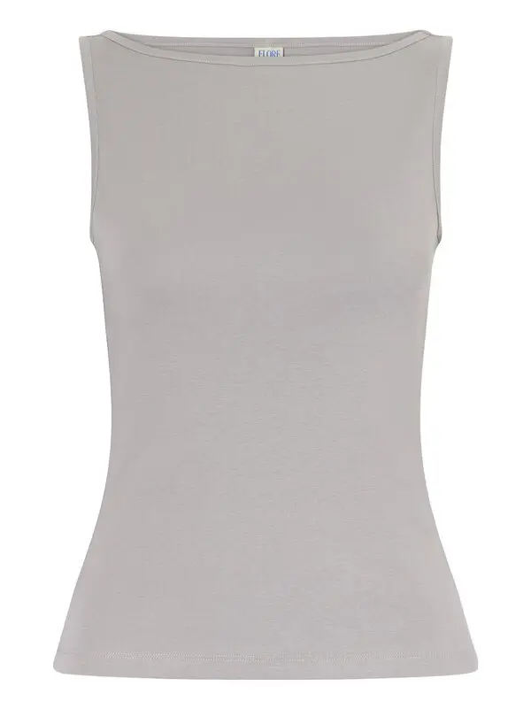 FLORE FLORE Timmi Ribbed Organic Cotton Tank - Gray
