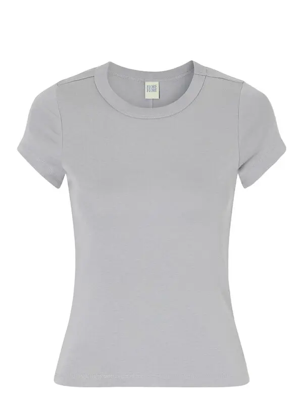 FLORE FLORE Ribbed Organic Cotton-jersey T-shirt - Gray