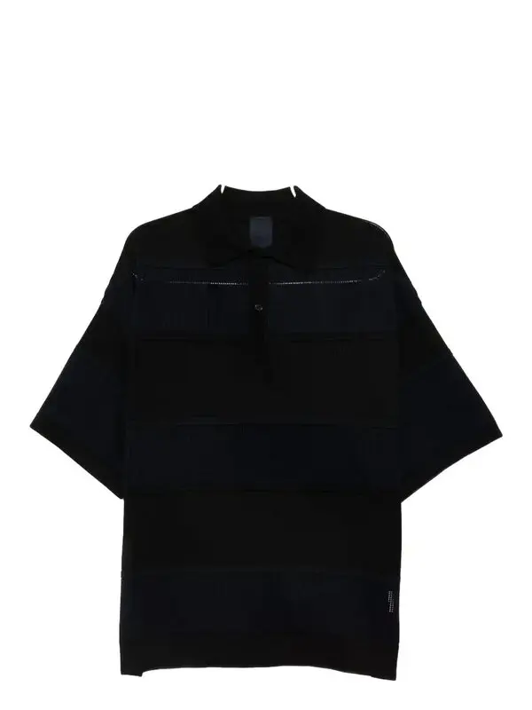 JUUN.J Striped Polo Shirt - Black