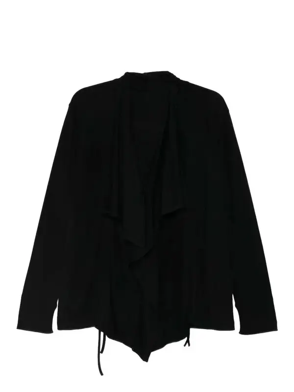 Yohji Yamamoto Draped Drawstring Cardigan - Black