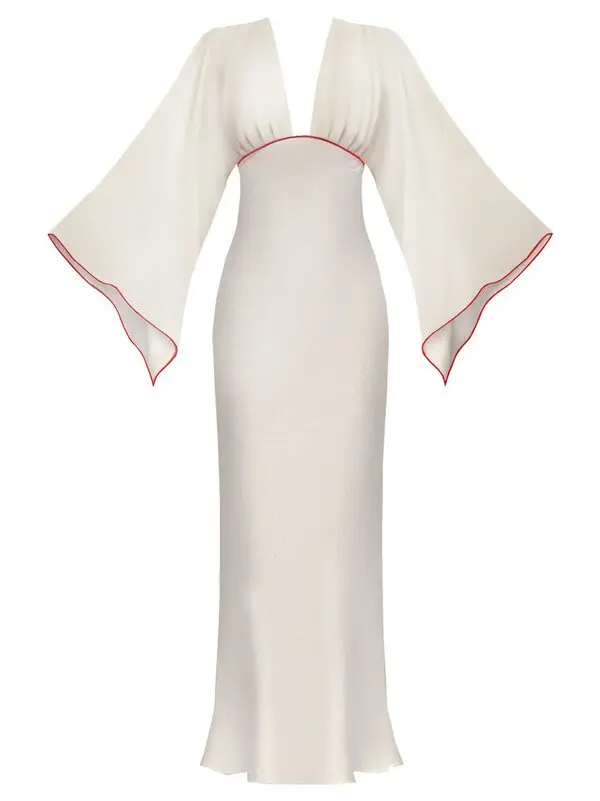 SANCTUMUM Scarlett Kimono Gown - White